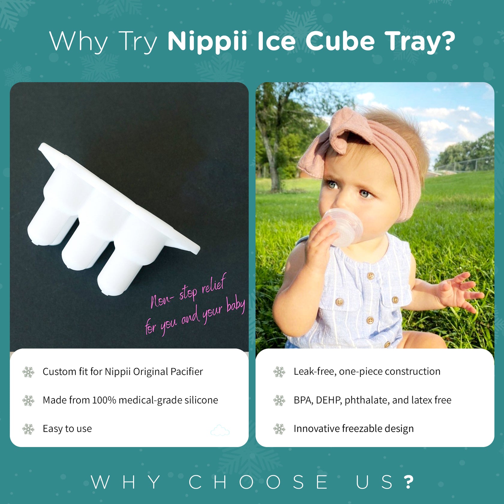 Ice Cube Tray for Original Freezable Teether Pacifier – Nippii Baby